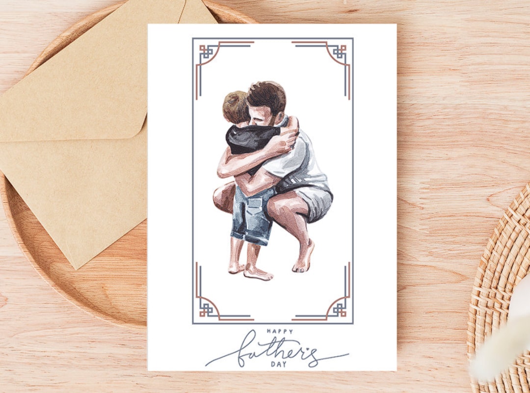Digital Father's Day Card, Fathers Day Card, Printable Card, Watercolor ...