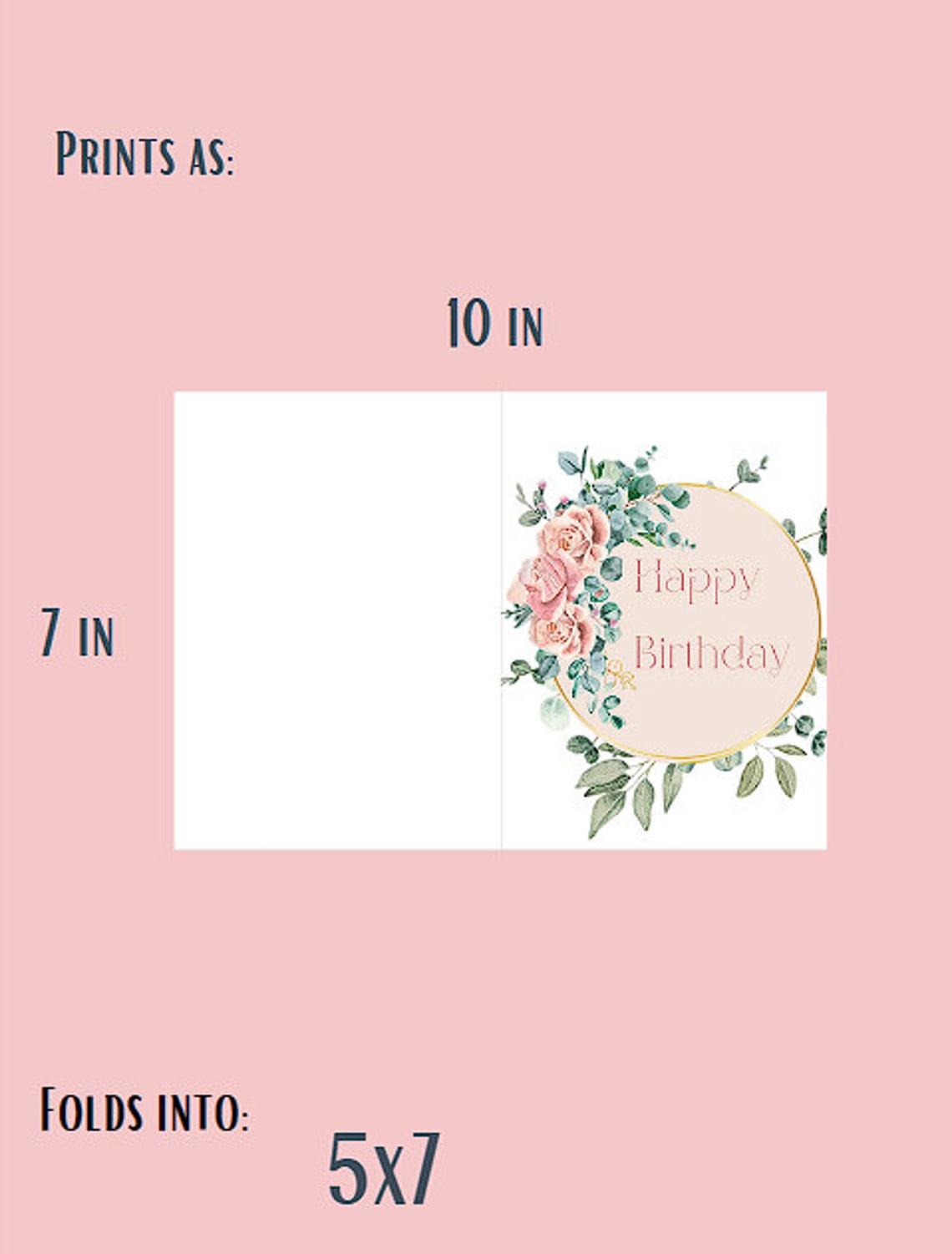 Printable Floral Birthday Card, Floral Card, Printable Card, Printable ...