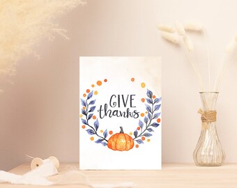 Printable Thanksgiving Card, Happy Thanksgiving Card, Fall Greeting ...