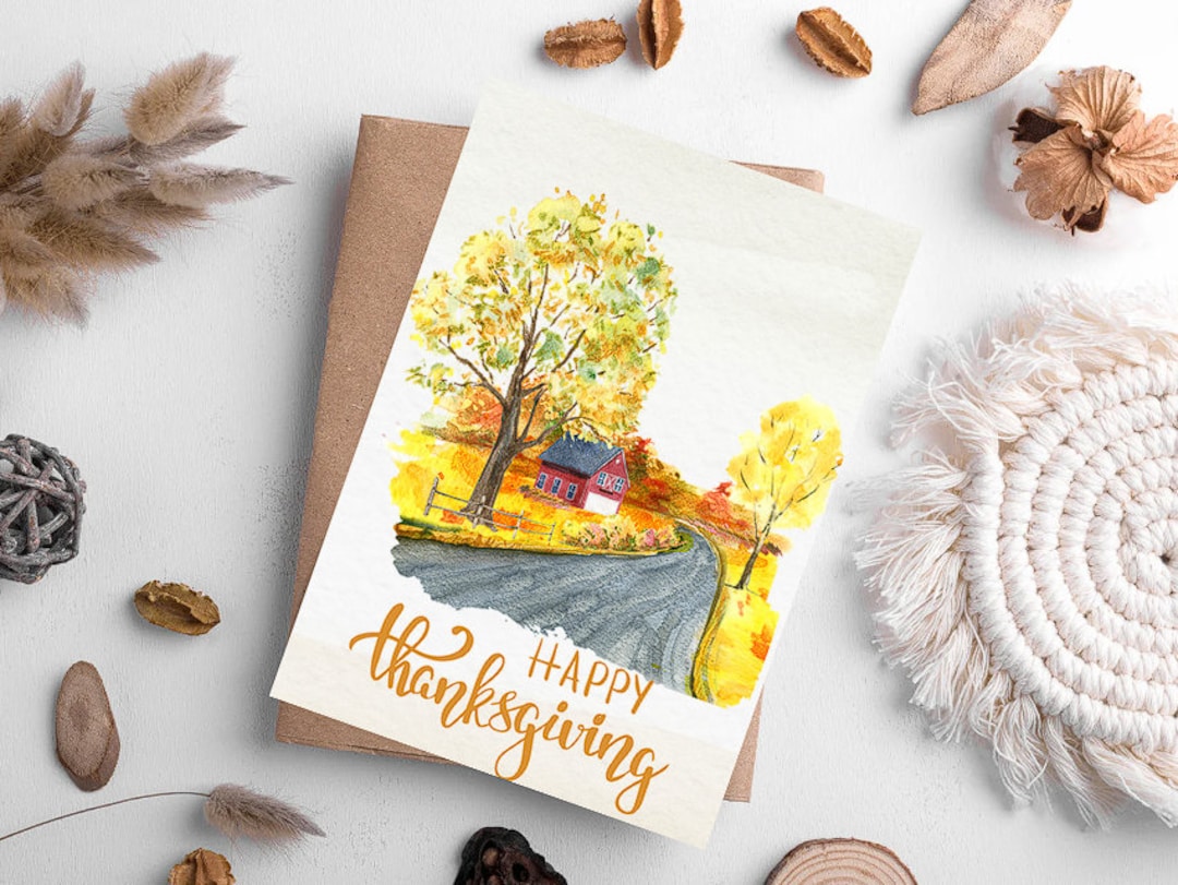 Digital Thanksgiving Card, Printable Thanksgiving Card, Happy ...