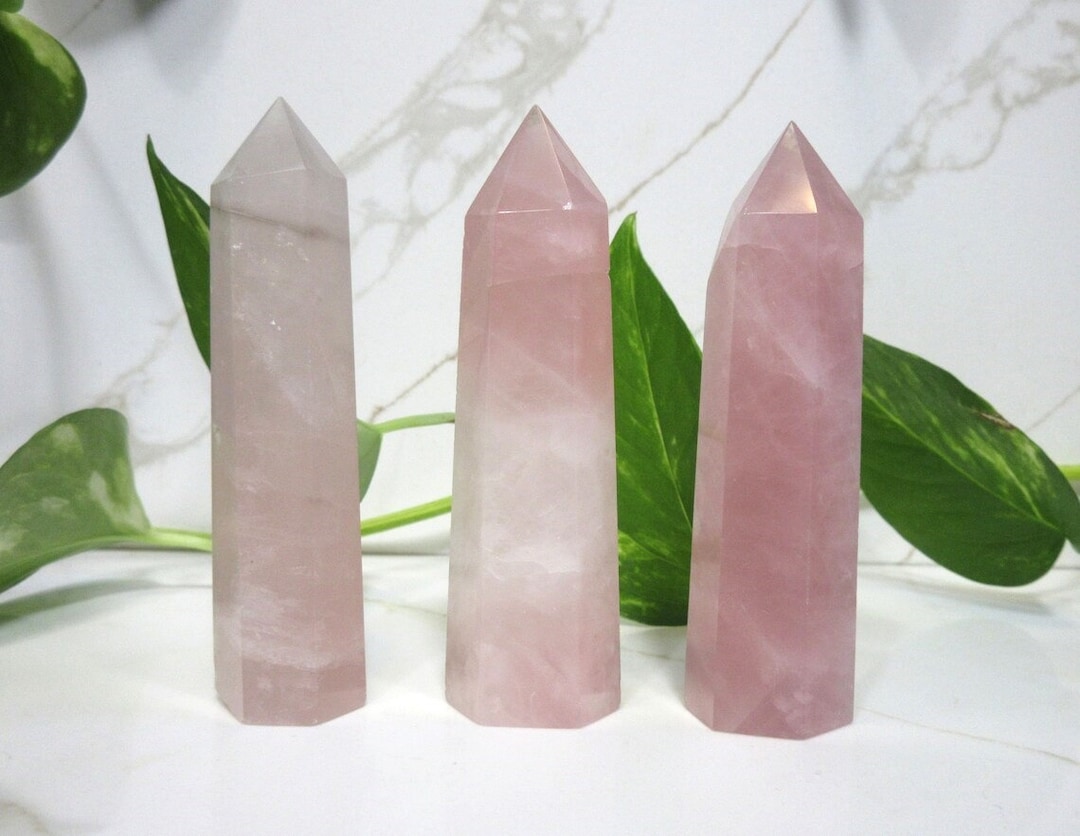 Rose Quartz Crystal Point Pink Crystal Tower Pink Gemstone Obelisk ...
