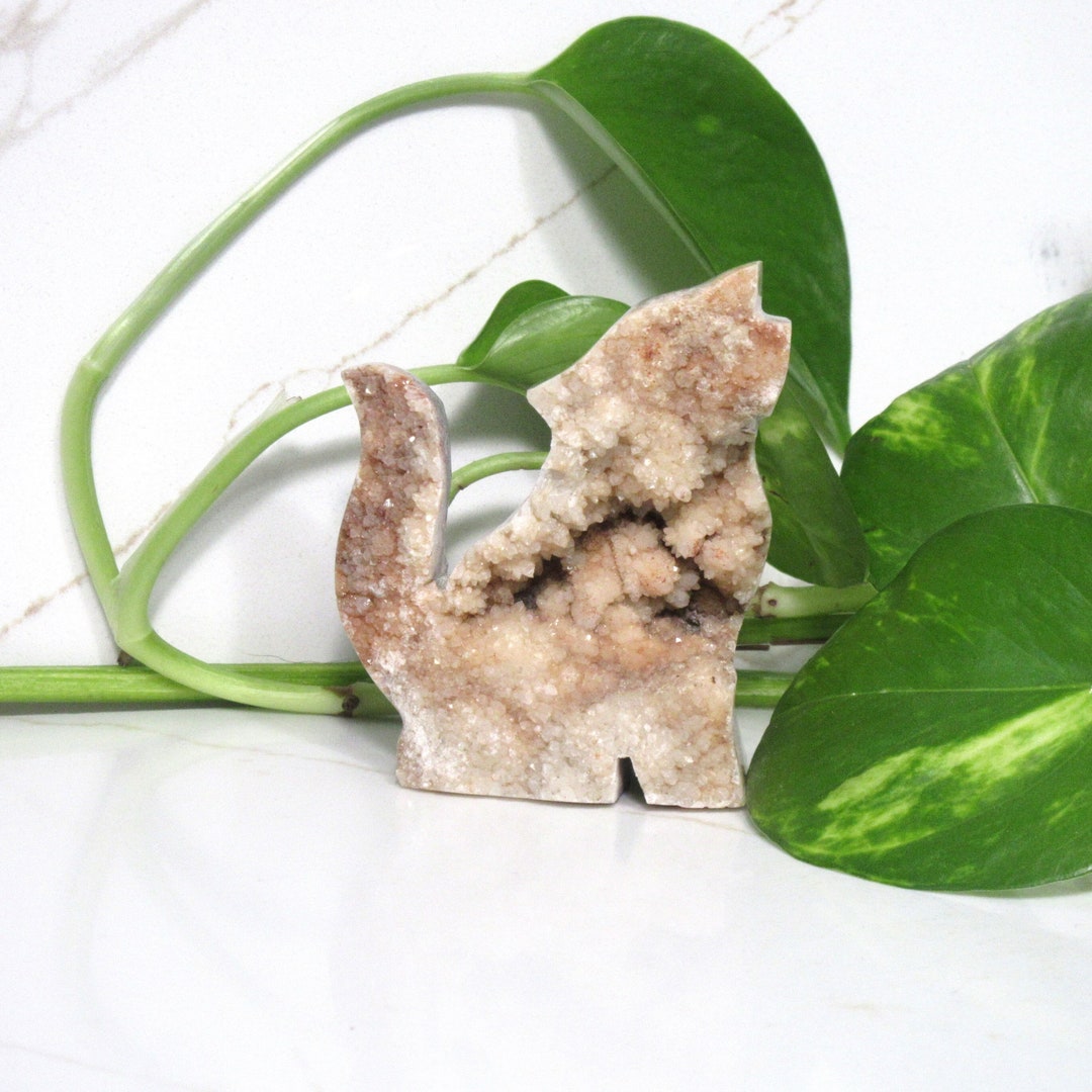 Crystal Wolf Carving Pink Sphalerite Wolves Stone Wolf Statue Gold ...