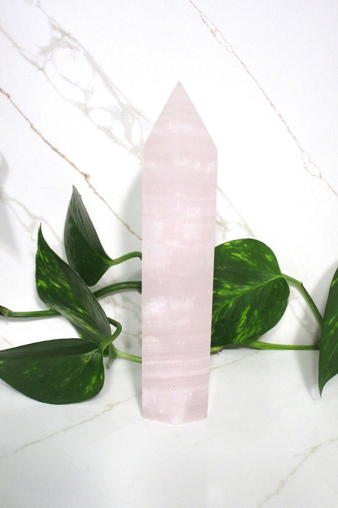 Pink Calcite Tower Large Pink Crystal Point Pink Gemstone Obelisk Pink ...