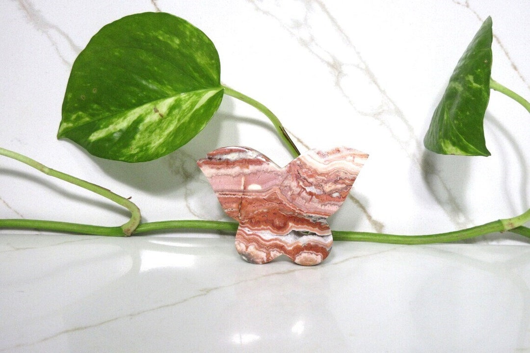 Crystal Butterfly Carving Pink Crazy Lace Agate Butterfly Carving ...