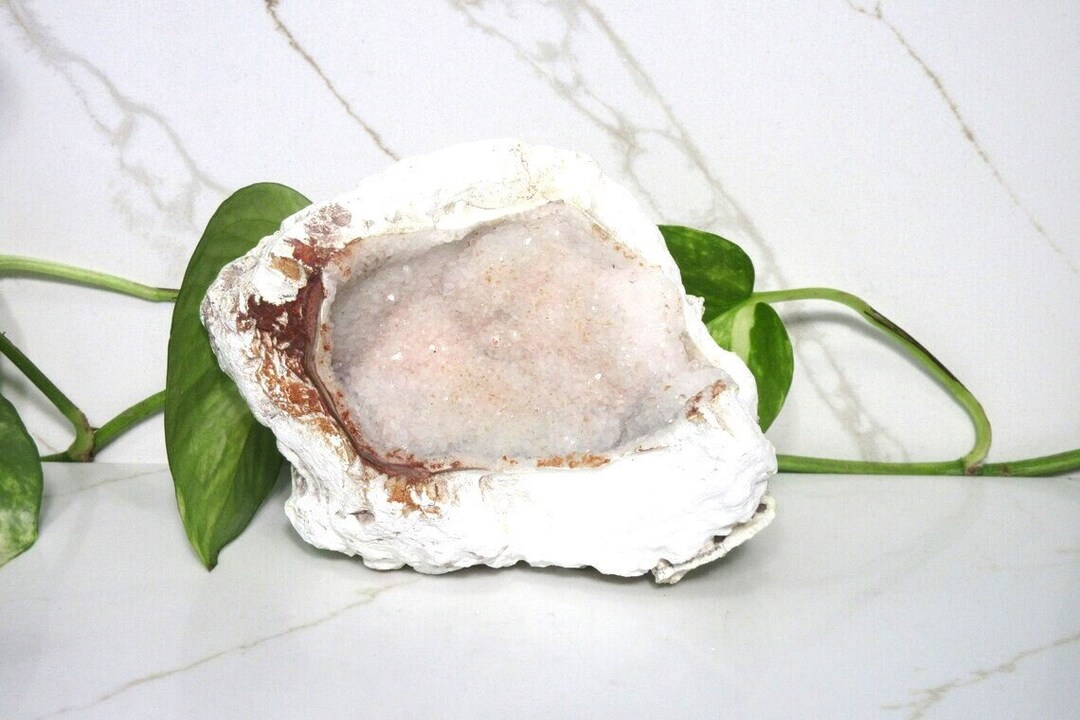 Orca Agate Geode White Crystal Cluster Druzy Gemstone Specimen Clear ...