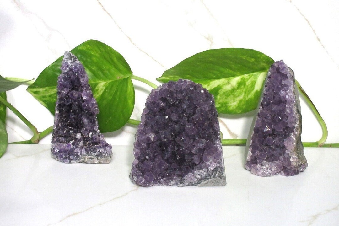 Amethyst Cut Base Purple Crystal Cluster Gemstone Free Form Purple ...