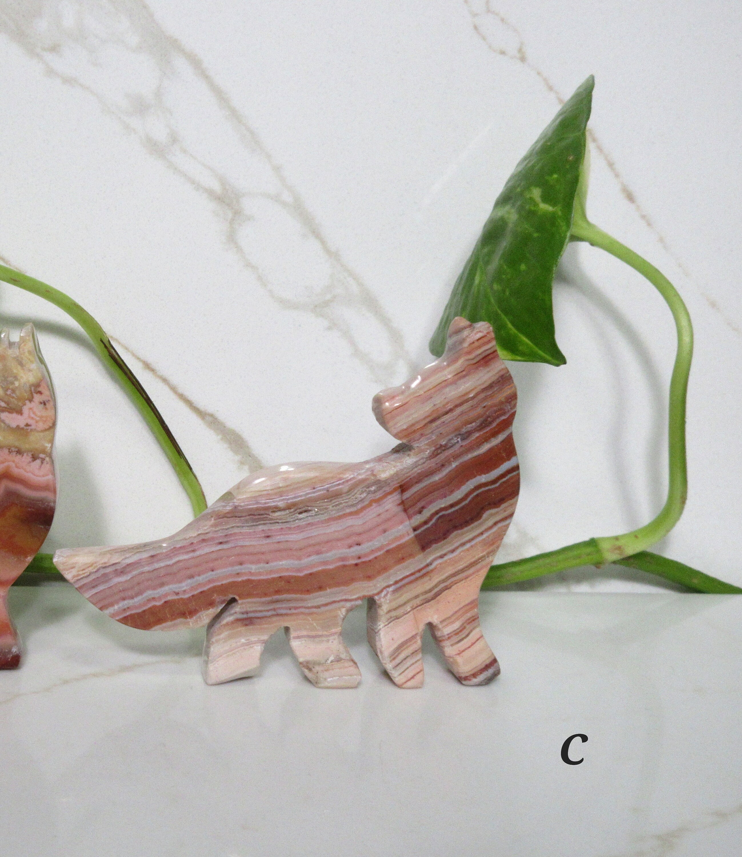 Crystal Fox Carving Pink Crazy Lace Agate Fox Crystal Carving - Etsy