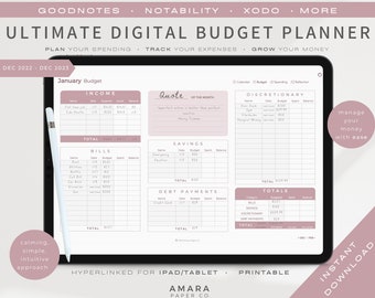 Digital Budget Planner Goodnotes Printable Notability - Etsy