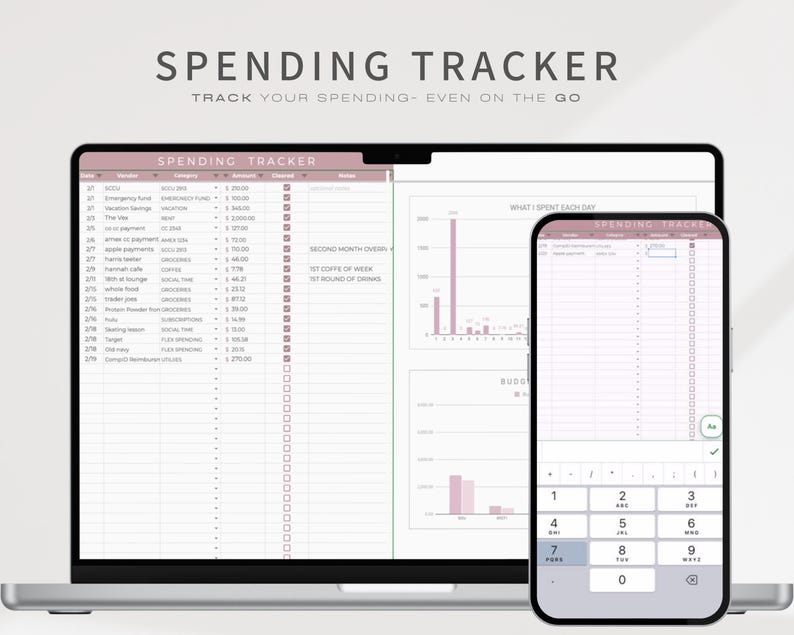 Basic Monthly Budget Template Google Sheets Budget (rose) - Etsy