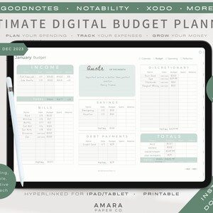 Digital Budget Planner Goodnotes Printable Notability Monthly Budget ...