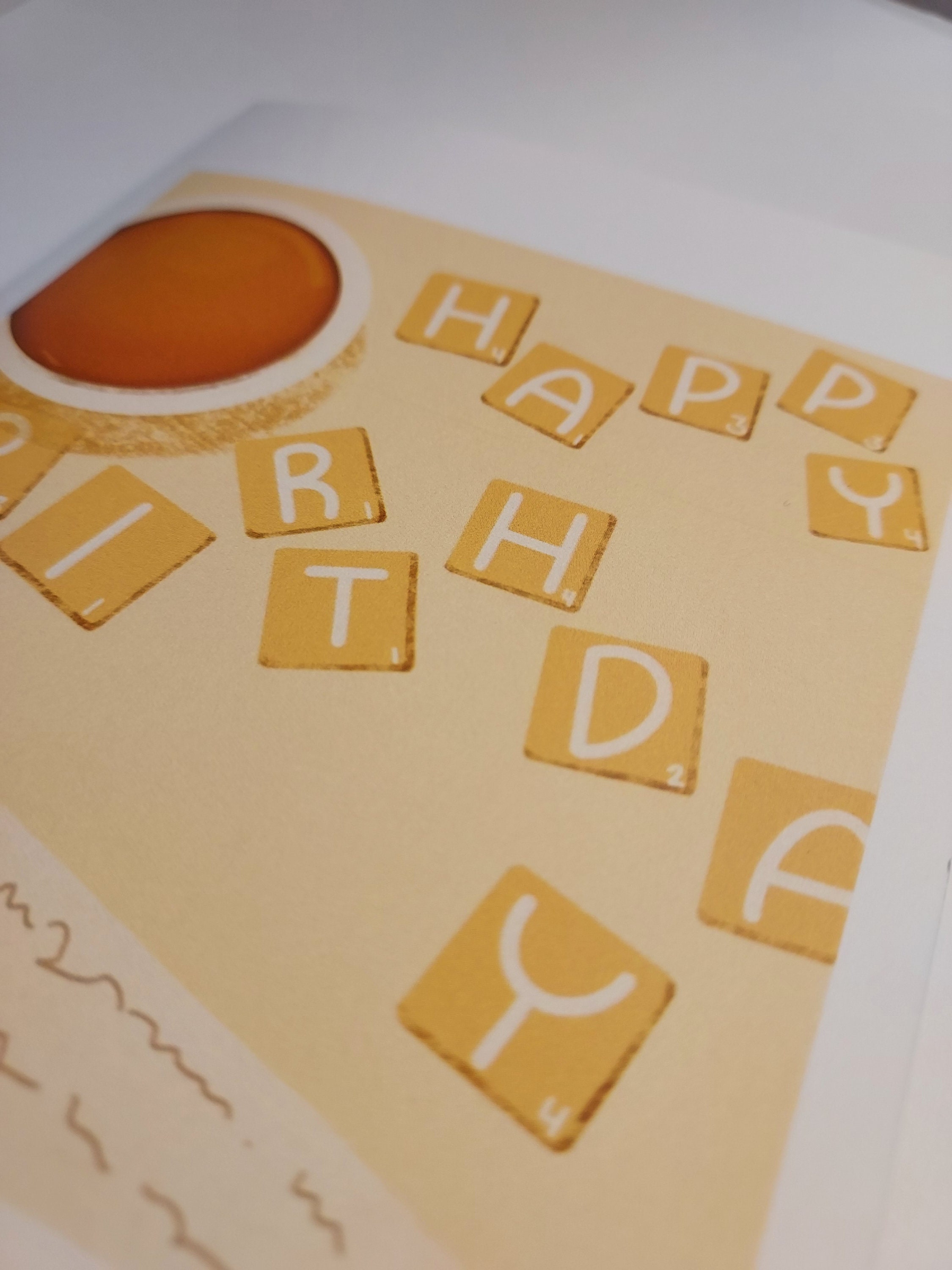 Aesthetic Scrabble Tiles Birthday Card With Envelope, Blank, Cozy ...