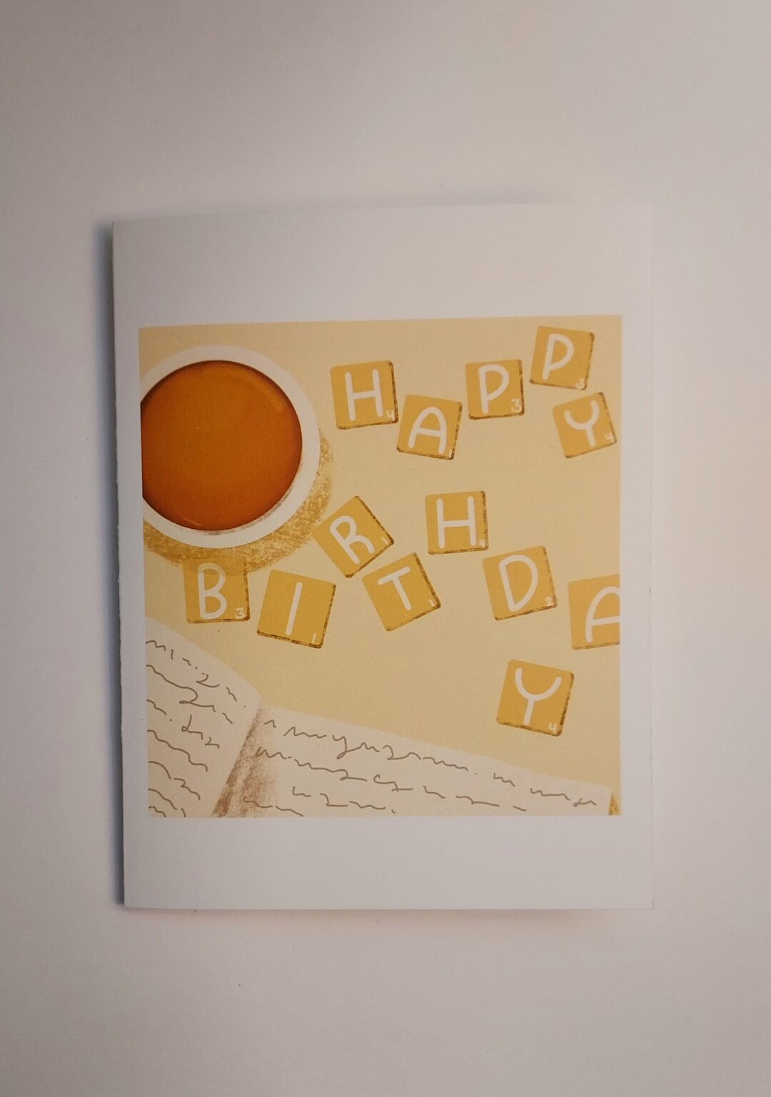 Aesthetic Scrabble Tiles Birthday Card With Envelope, Blank, Cozy ...