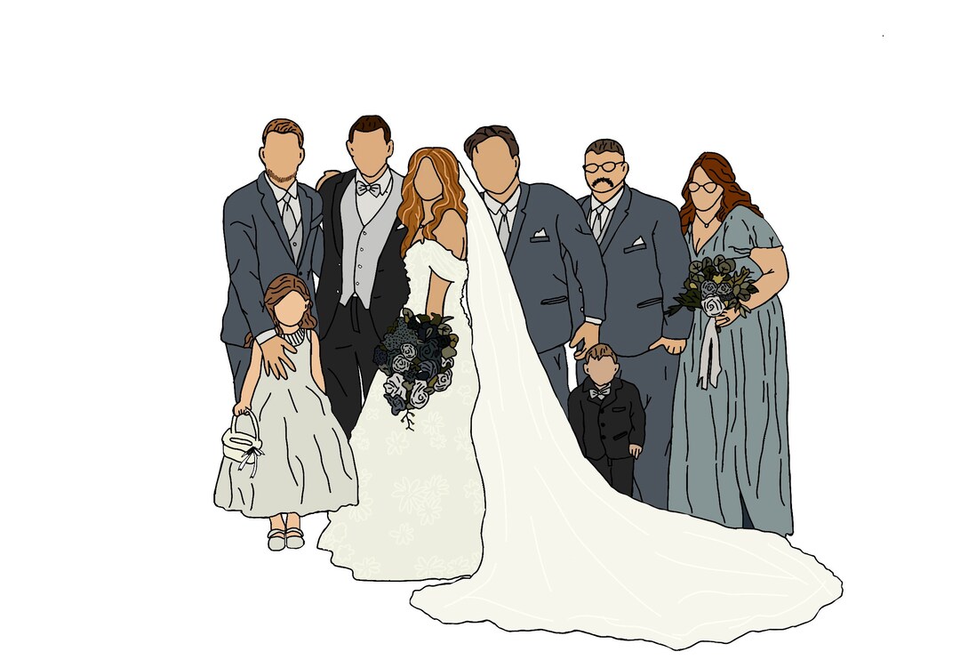 Faceless Family Portrait Drawing digital Download Only - Etsy