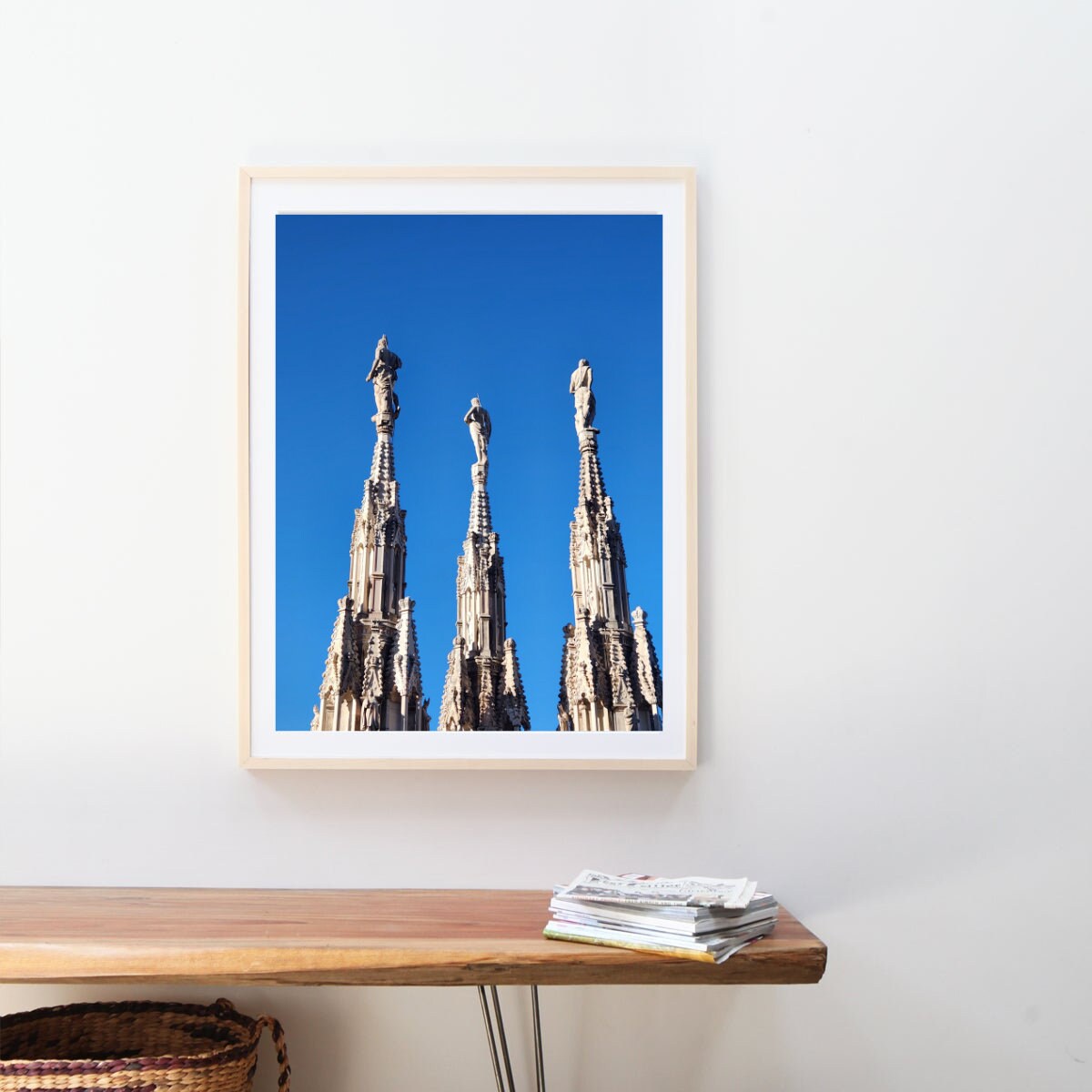 Duomo Di Milano Spires, Photo of the Cathedral and Italian Sky, Wall ...