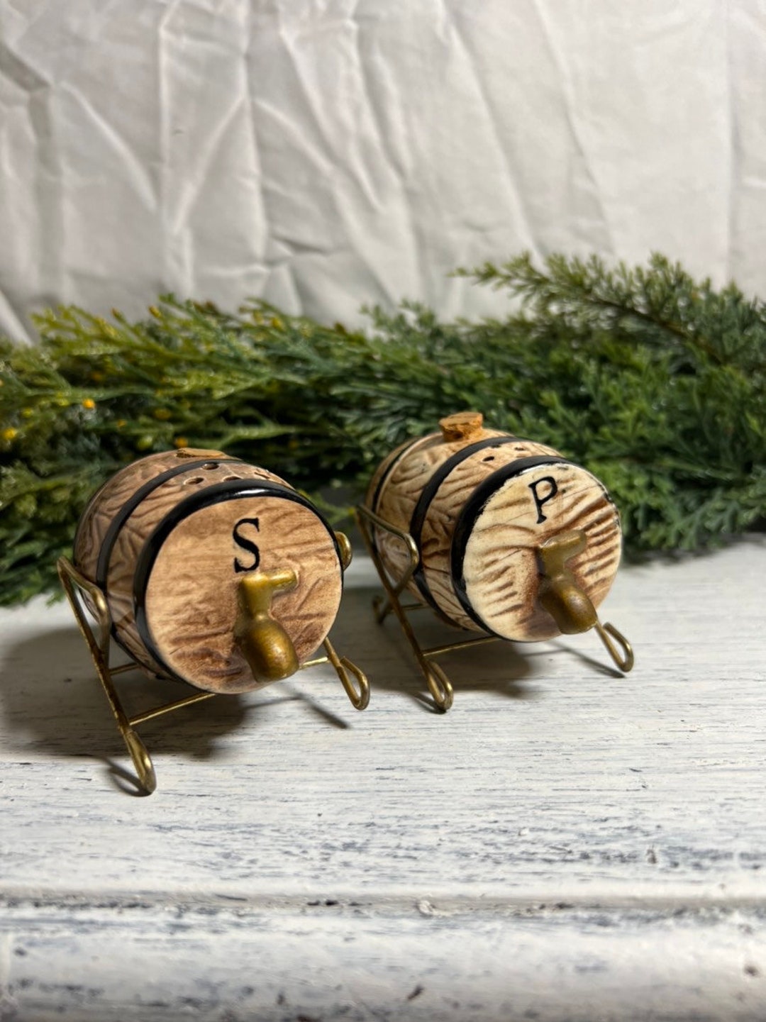 Vintage Ceramic Beer Kegs / Wooden Barrel Salt and Pepper Shakers MCM ...