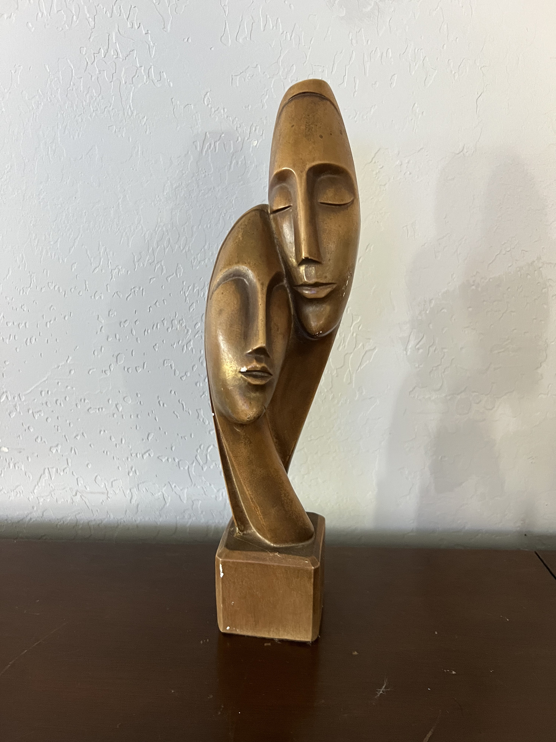 Vintage Esco Products MCM Entwined Lovers / Man and Woman Carved Wooden ...