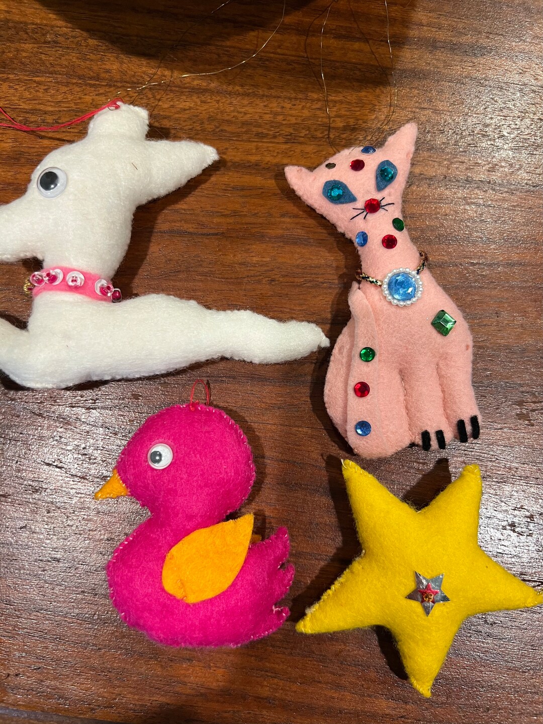 Vintage Handmade Felt / Fabric Kitschy Christmas Ornaments - Etsy