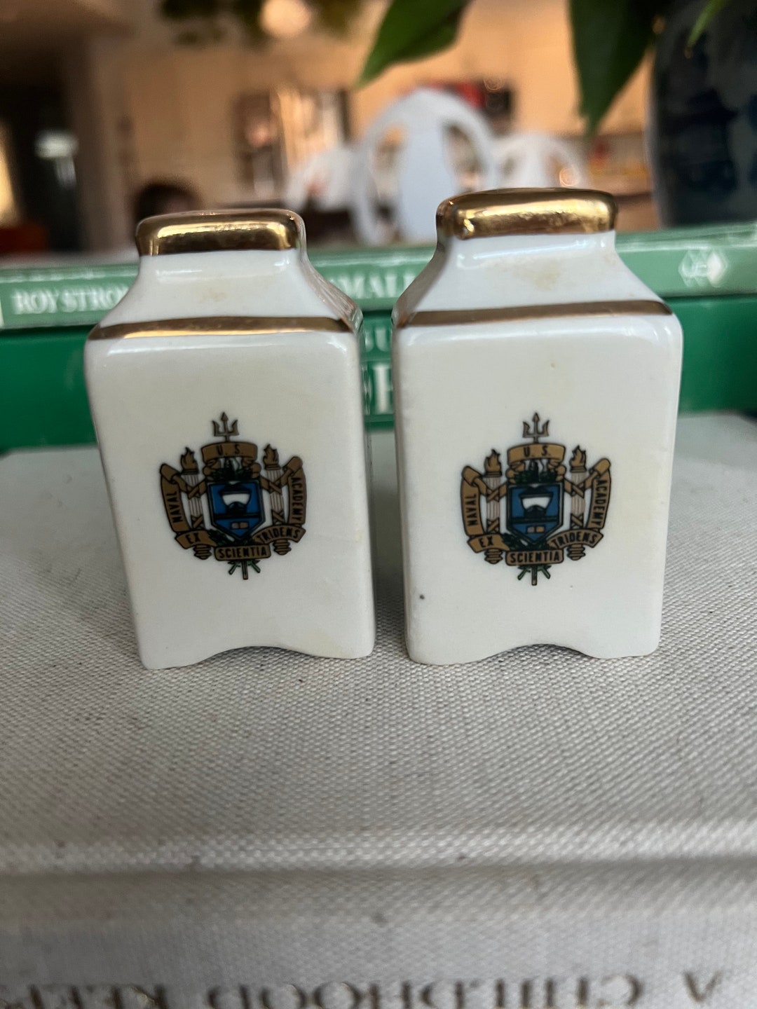 Vintage RARE Porcelain US Naval Academy Salt and Pepper - Etsy
