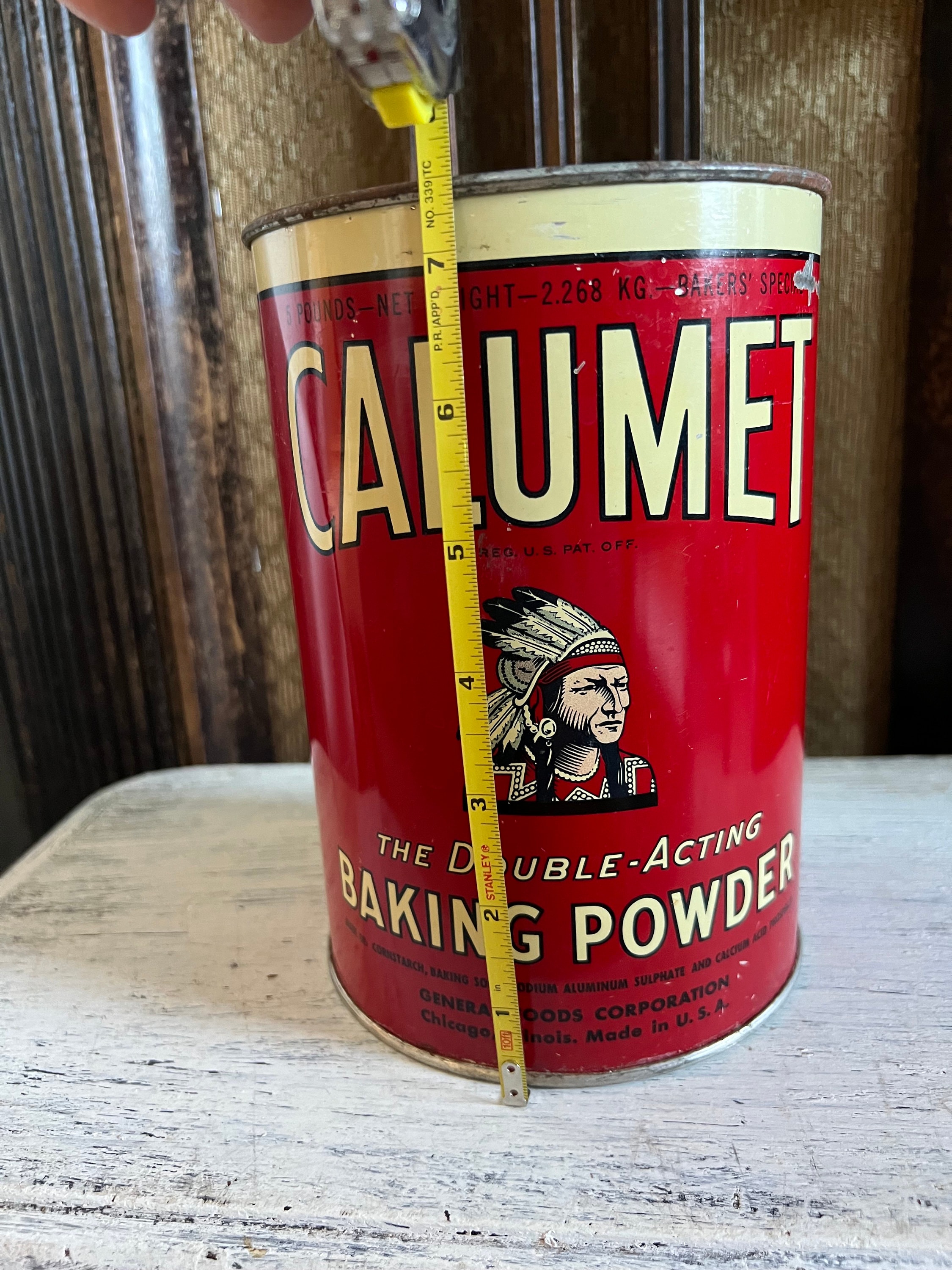 Antique Vintage Calumet Baking Powder Tin Can Large Red - Etsy
