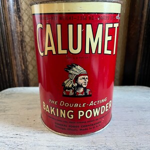 Antique Vintage Calumet Baking Powder Tin Can Large Red - Etsy