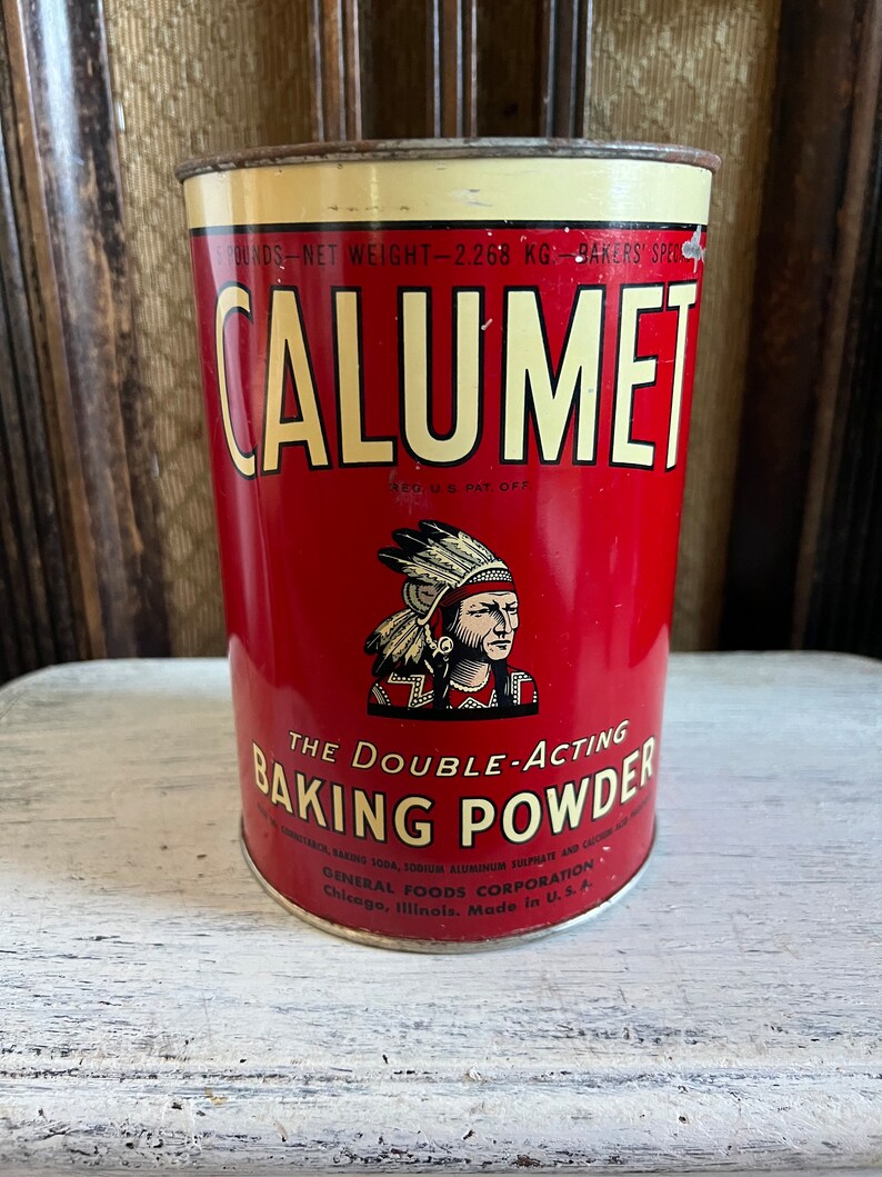 Antique Vintage Calumet Baking Powder Tin Can Large Red - Etsy