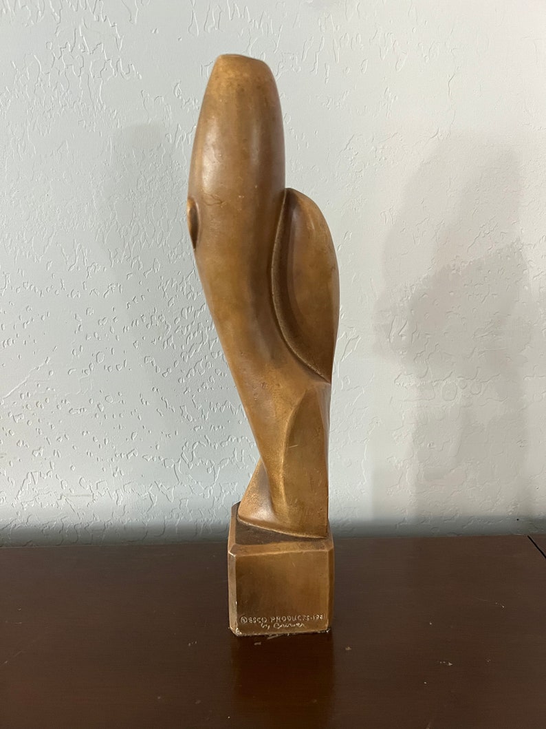 Vintage Esco Products MCM Entwined Lovers / Man and Woman Carved Wooden ...