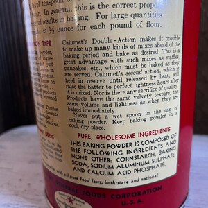 Antique Vintage Calumet Baking Powder Tin Can Large Red - Etsy