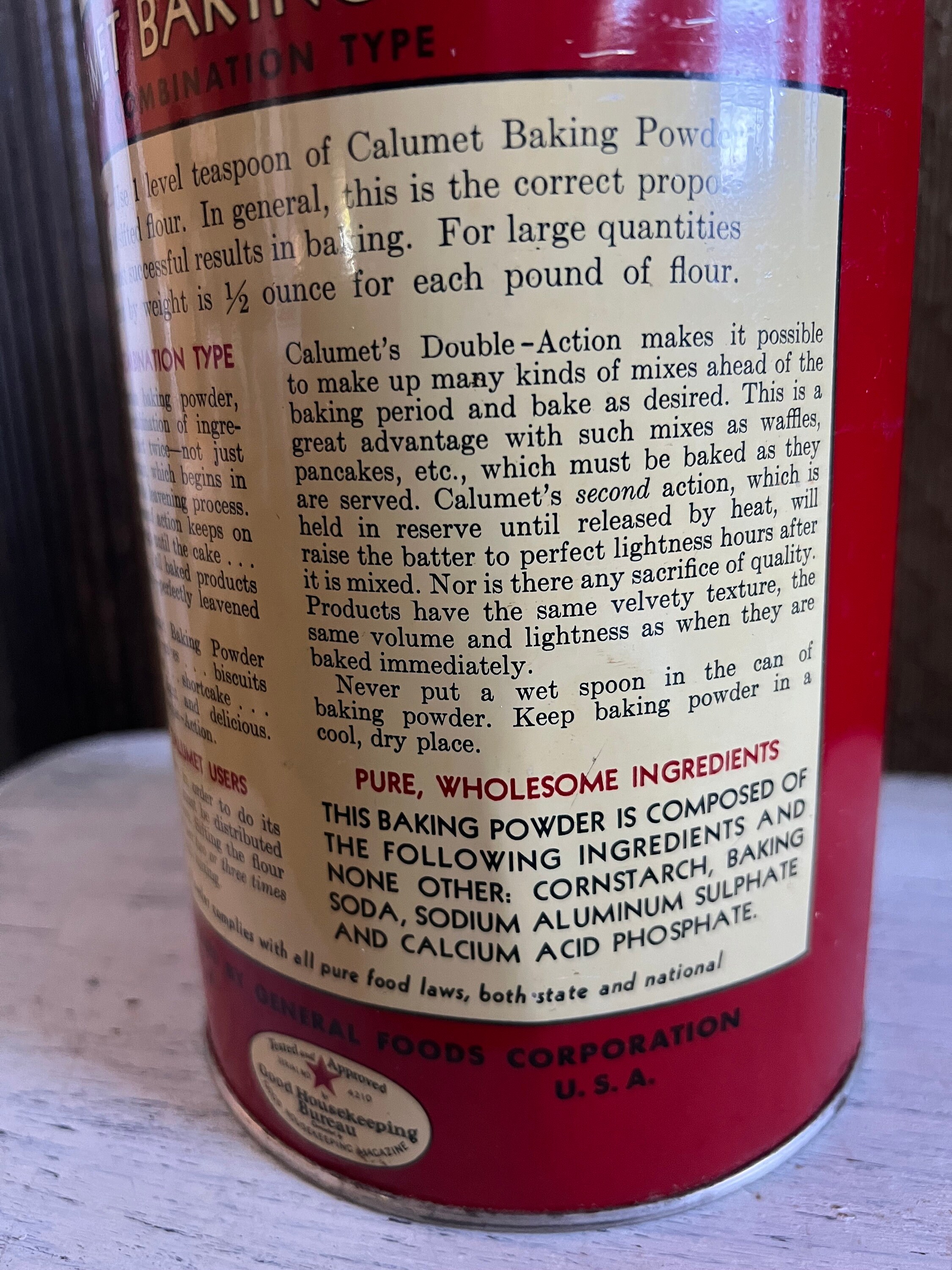 Antique Vintage Calumet Baking Powder Tin Can Large Red - Etsy