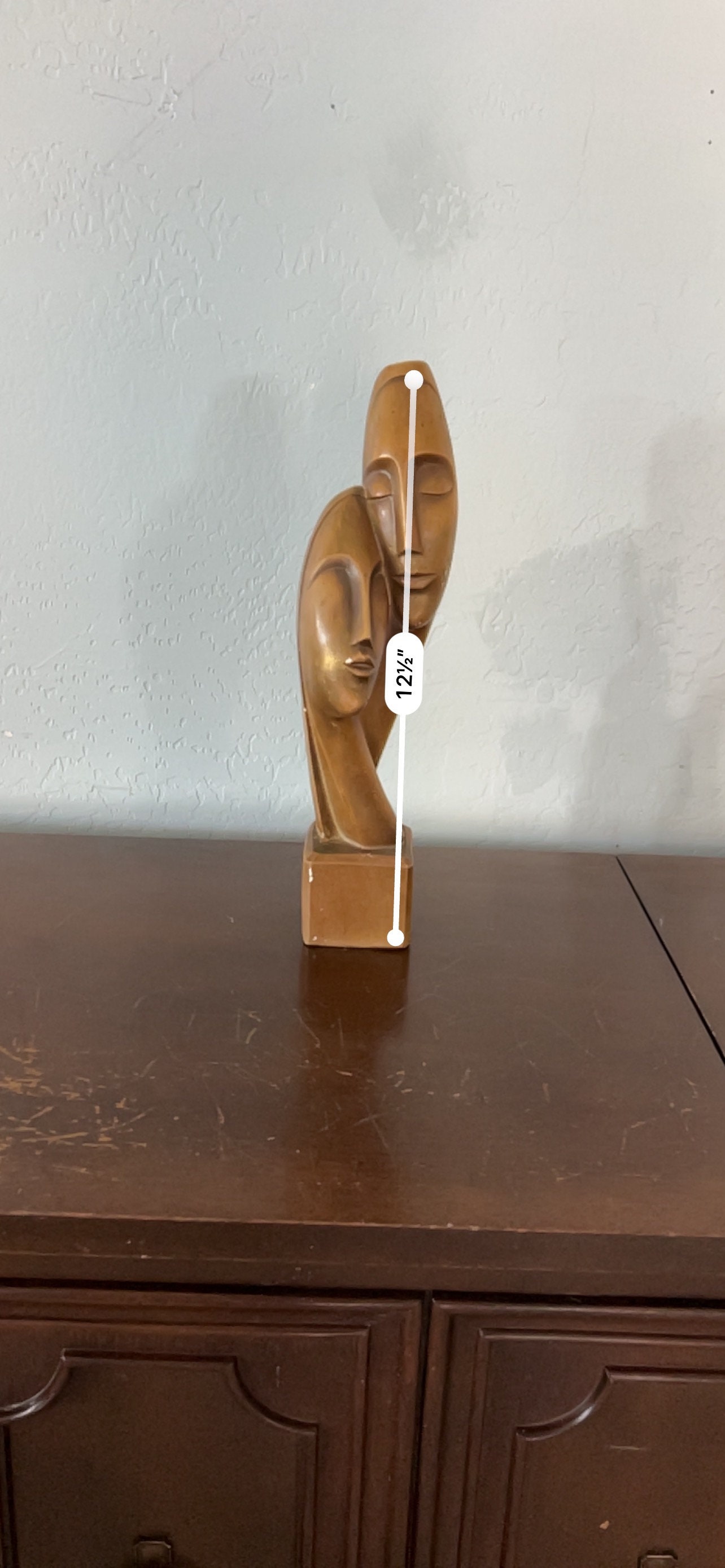 Vintage Esco Products MCM Entwined Lovers / Man and Woman Carved Wooden ...