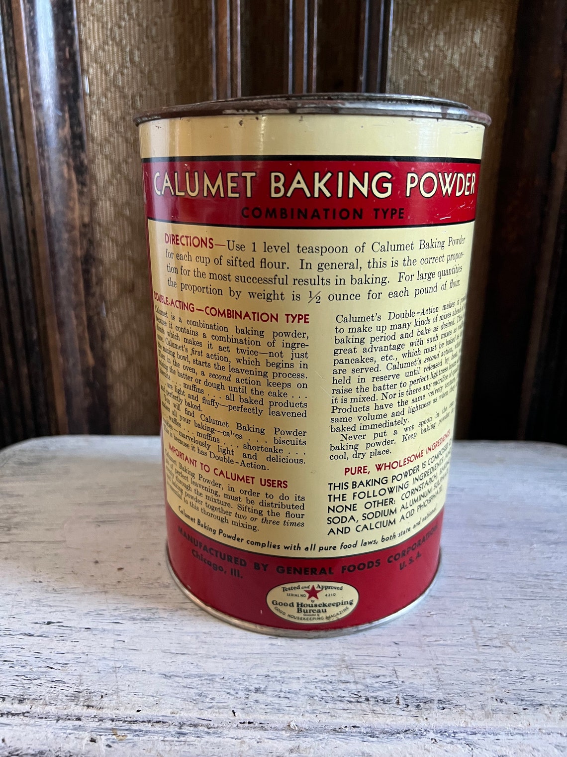 Antique Vintage Calumet Baking Powder Tin Can Large Red - Etsy