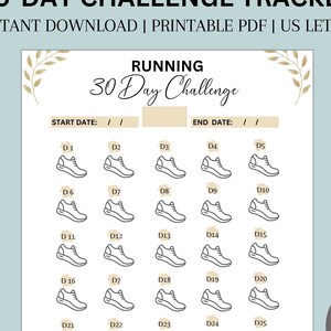 30 Day Running Challenge 30 Day Challenge Printable 30 Day Habit ...