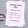 Personal Trainer Card Gym Coach Funny Card Trainer Thank You PT Card ...