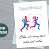Runner Birthday Card| Athlete Marathon Running| Card for Runner| Runner ...