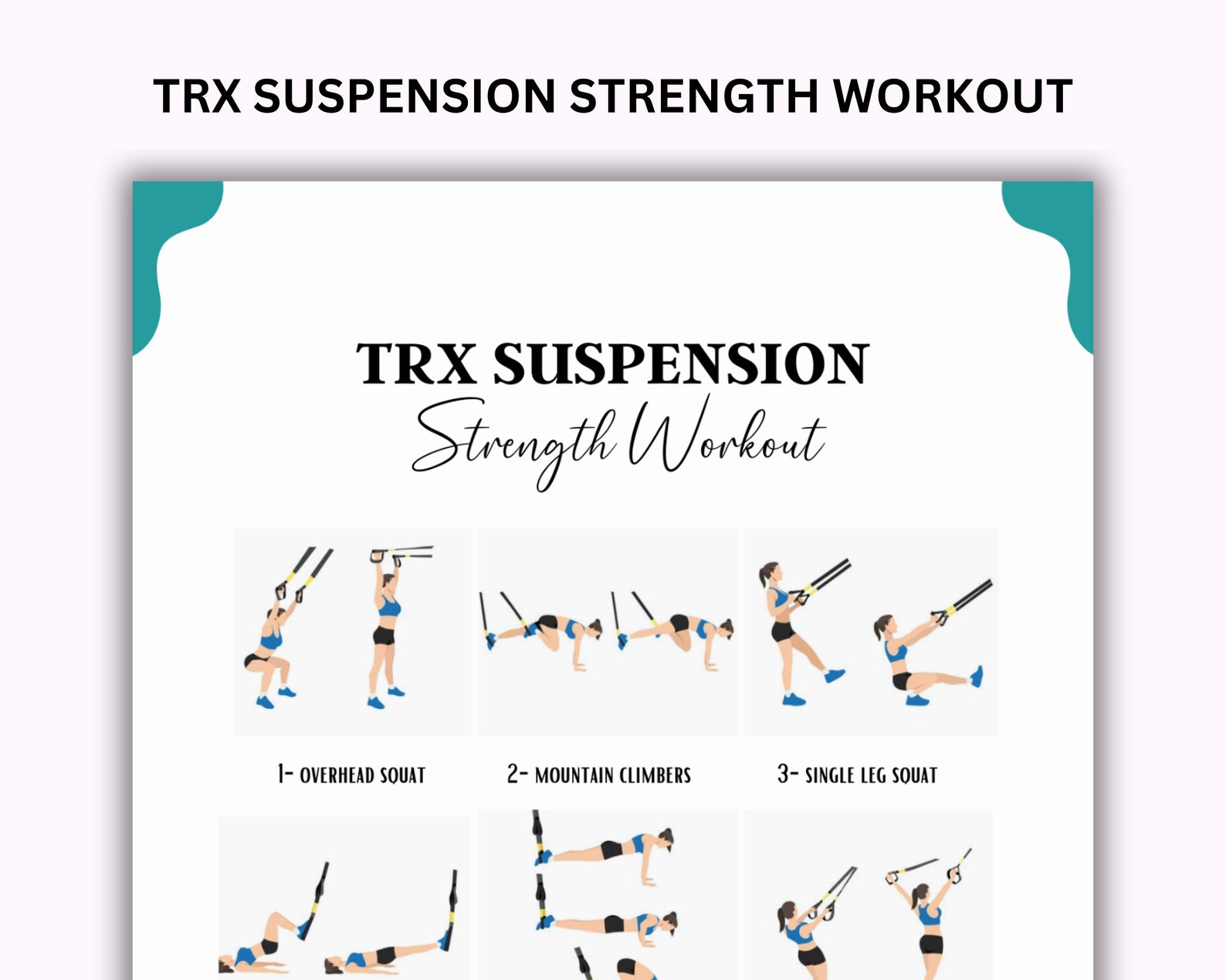 TRX Suspension Exercise Guide, Trx Workout, TRX Fitness Challenge, Flat ...