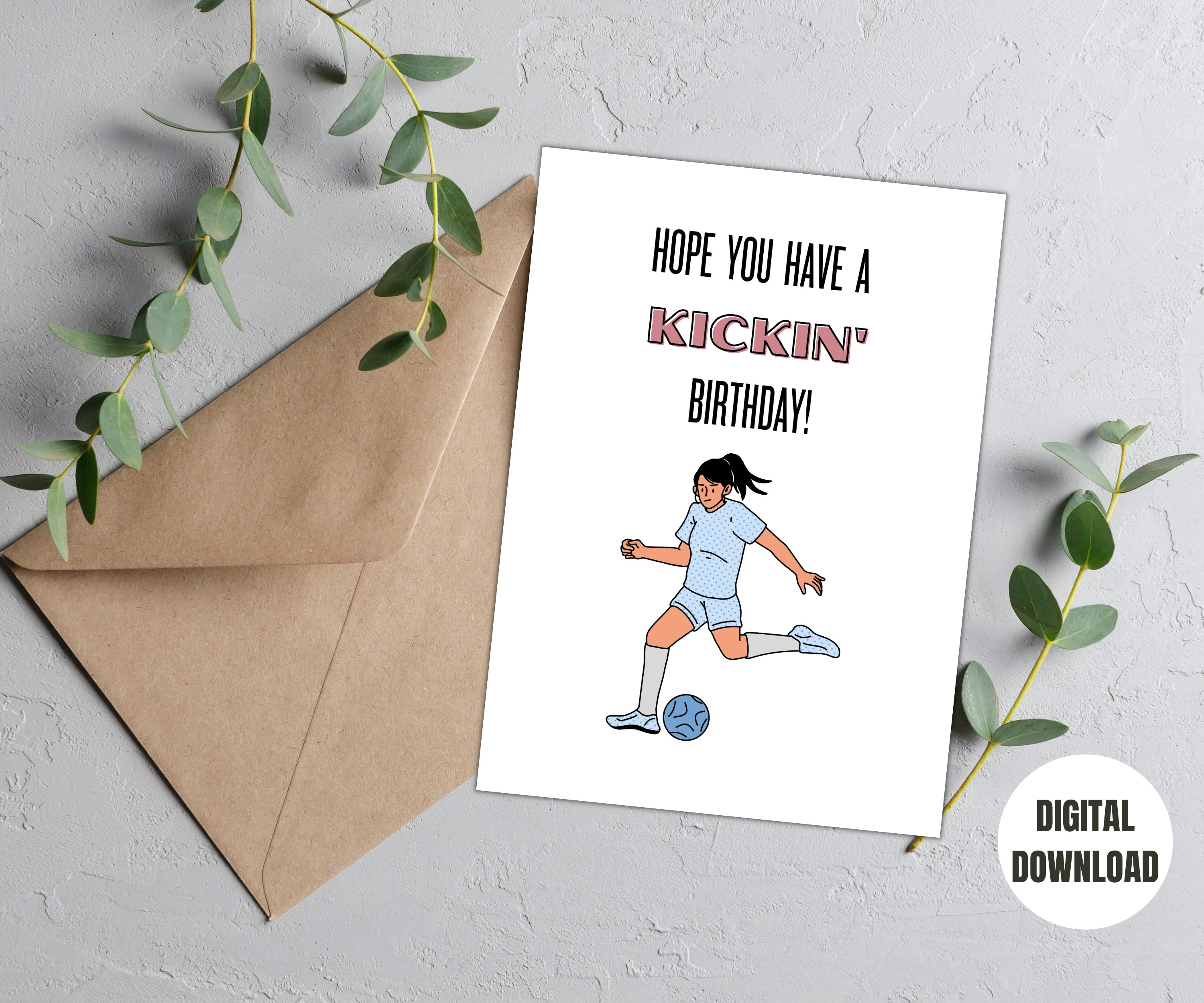 Printable Soccer Birthday Card | Digital Soccer Themed Digital Card ...