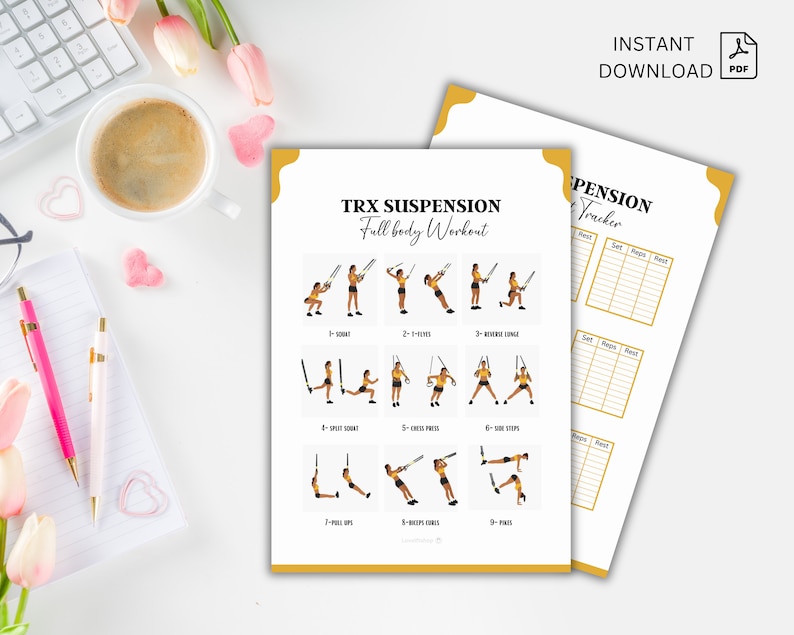 TRX Suspension Exercise Guide, Trx Workout, TRX Fitness Challenge, Flat ...