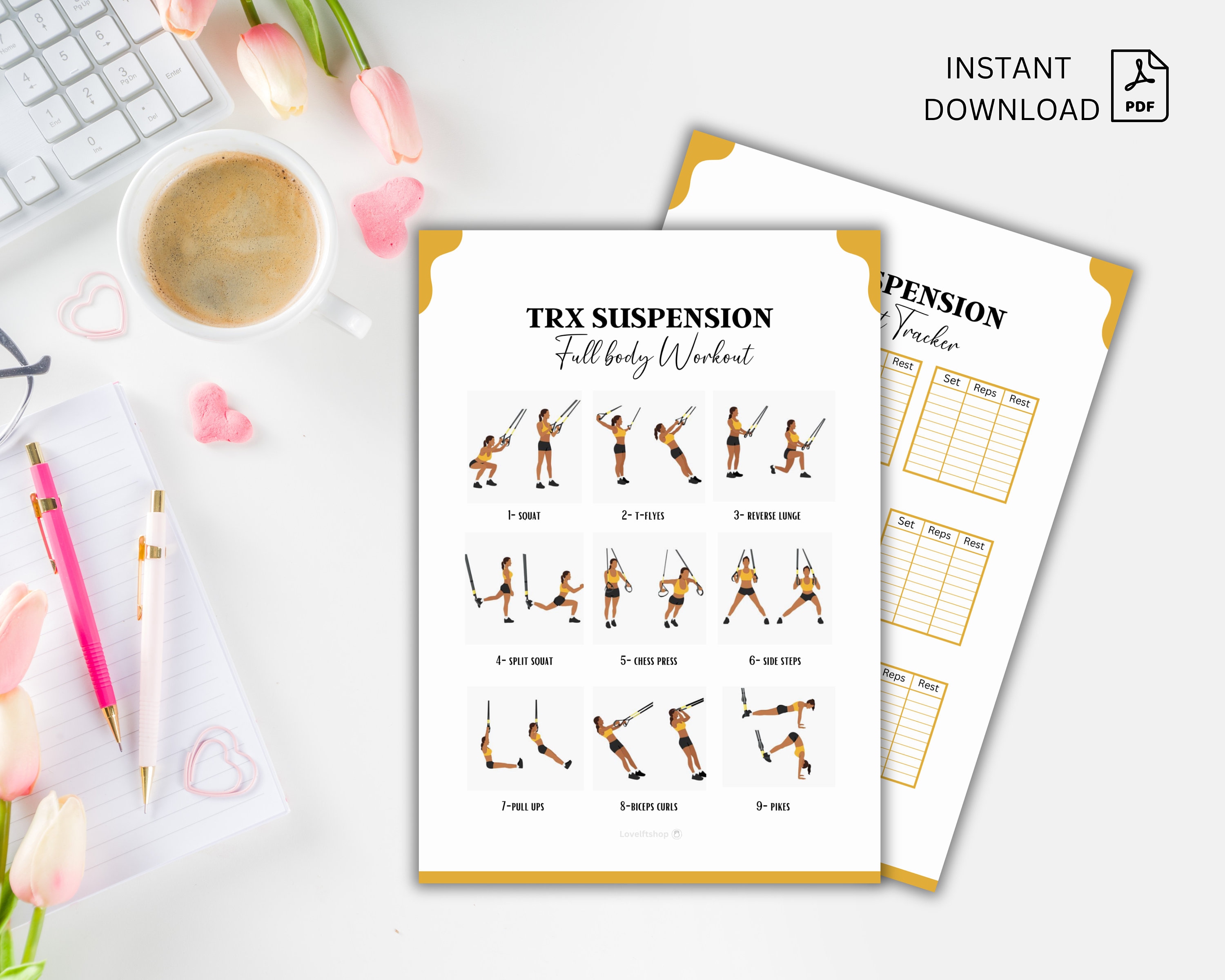 TRX Suspension Exercise Guide, Trx Workout, TRX Fitness Challenge, Flat ...