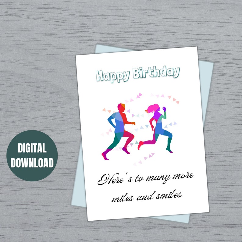 Running Card| Runner Birthday Card| Runner Gifts| Marathon Card ...