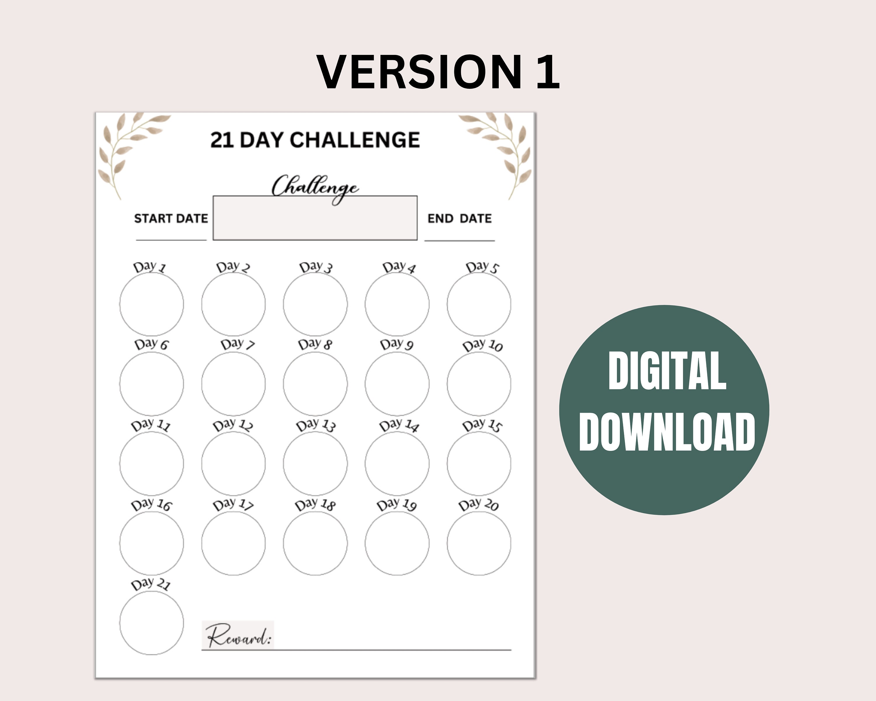 21 Day Challenge Tracker 2023 Goal Planner Habit Tracker - Etsy