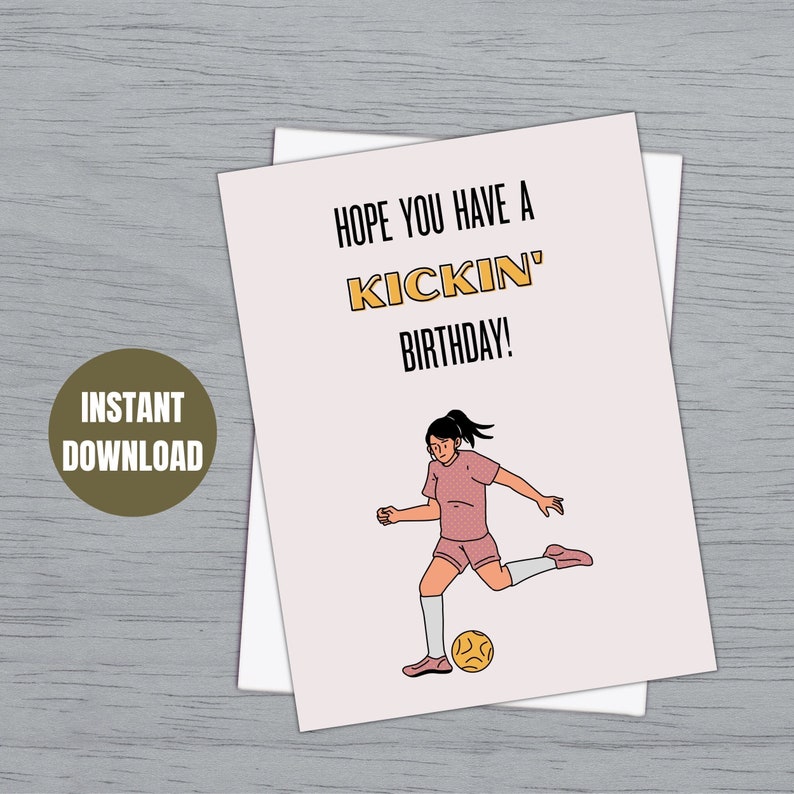 Printable Soccer Birthday Card | Digital Soccer Themed Digital Card ...