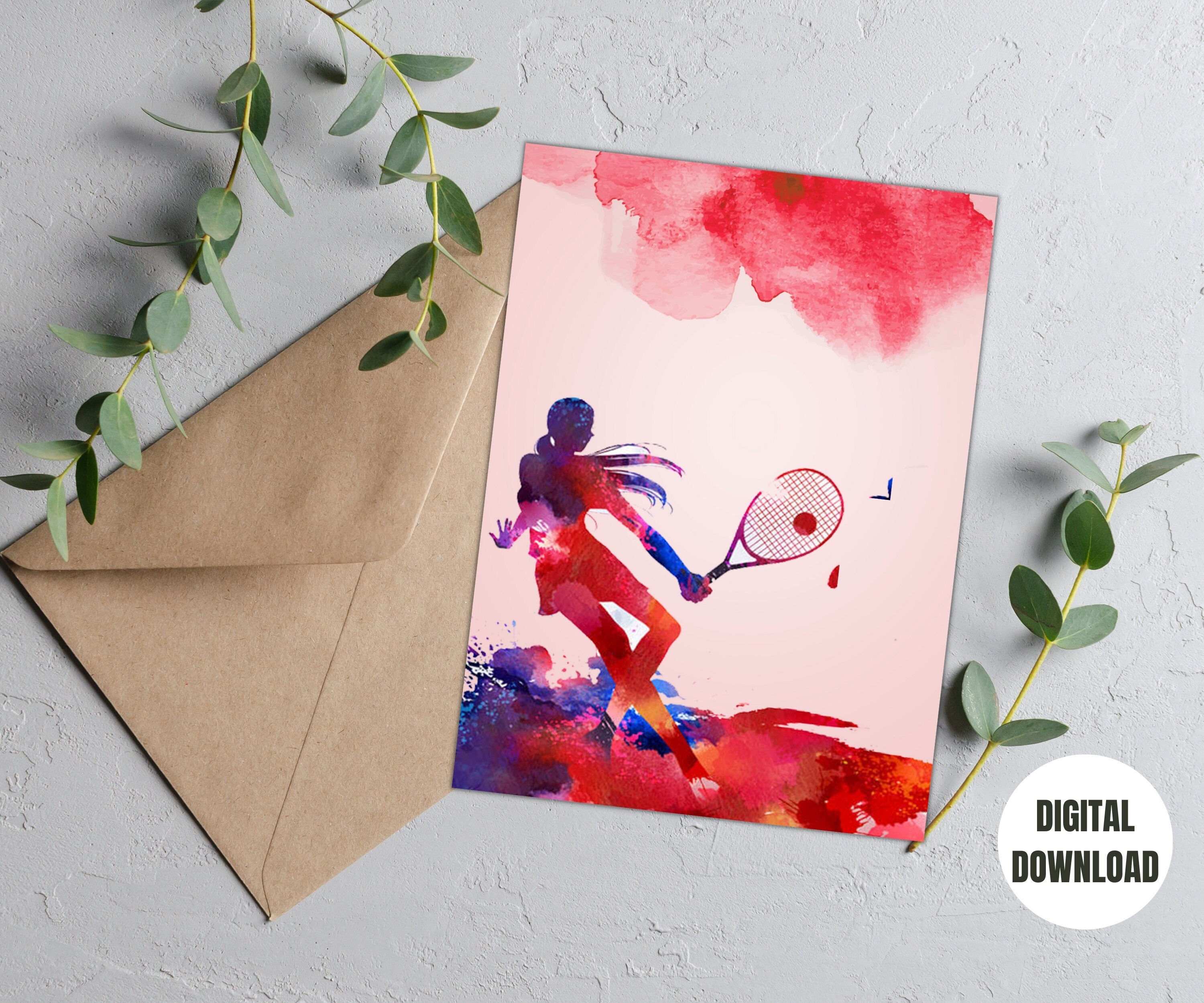 Tennis Birthday Card Tennis Lovers Card Sport Greeting Card Tennis Card ...