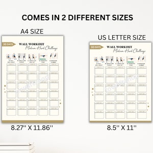 30 Day Wall Exercise Challenge, Printable Wall Exercise , Home Workout ...