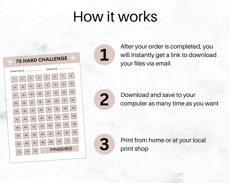 75 Hard Challenge 75 Hard Challenge Tracker 75 Day Challenge 75 ...