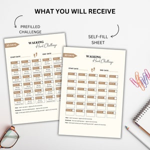 30 Day Walking Challenge, Printable Workout, Digital Walking Planner ...