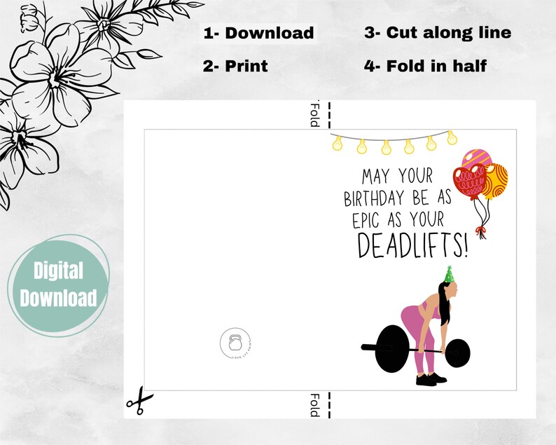 Gym Girl Birthday Card, Gym Gifts, Gym Card for Her, Birthday Card ...