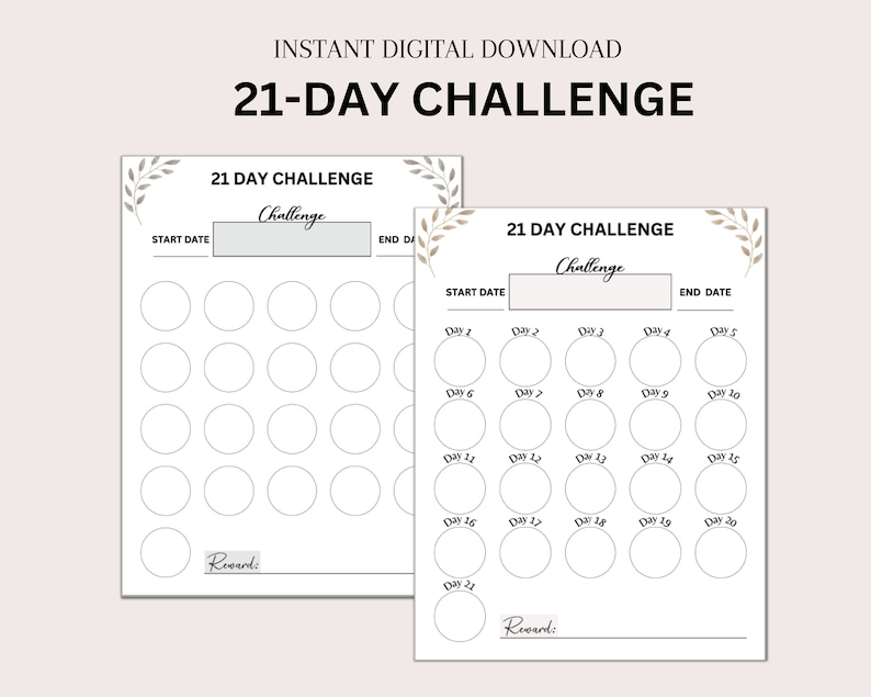 21 Day Challenge Tracker 2023 Goal Planner Habit Tracker Healthy Habits ...