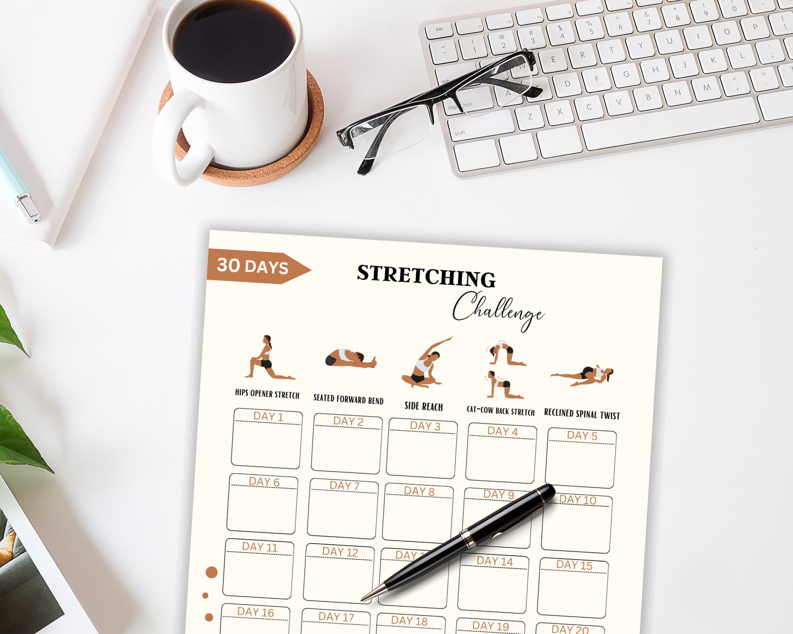 30 Day Stretching Challenge, Stretch Routine, Home Workout Women ...