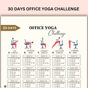 30 Day Office Chair Yoga Challenge, Office Chair Exercise, Desk Yoga ...