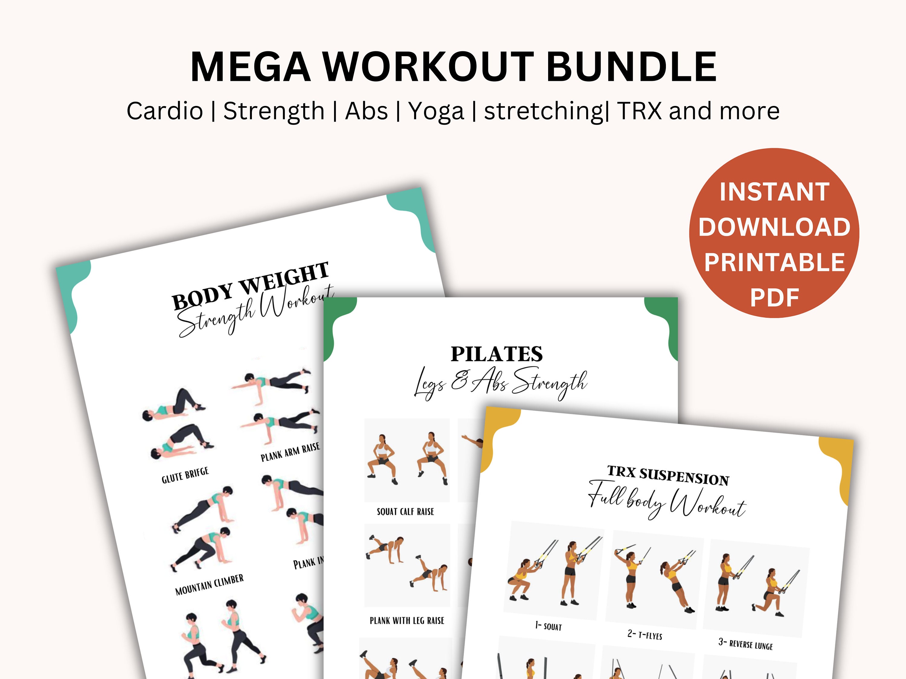 Mega Full Body Exercise Workout Bundle, Full Body Workout, Fitness ...