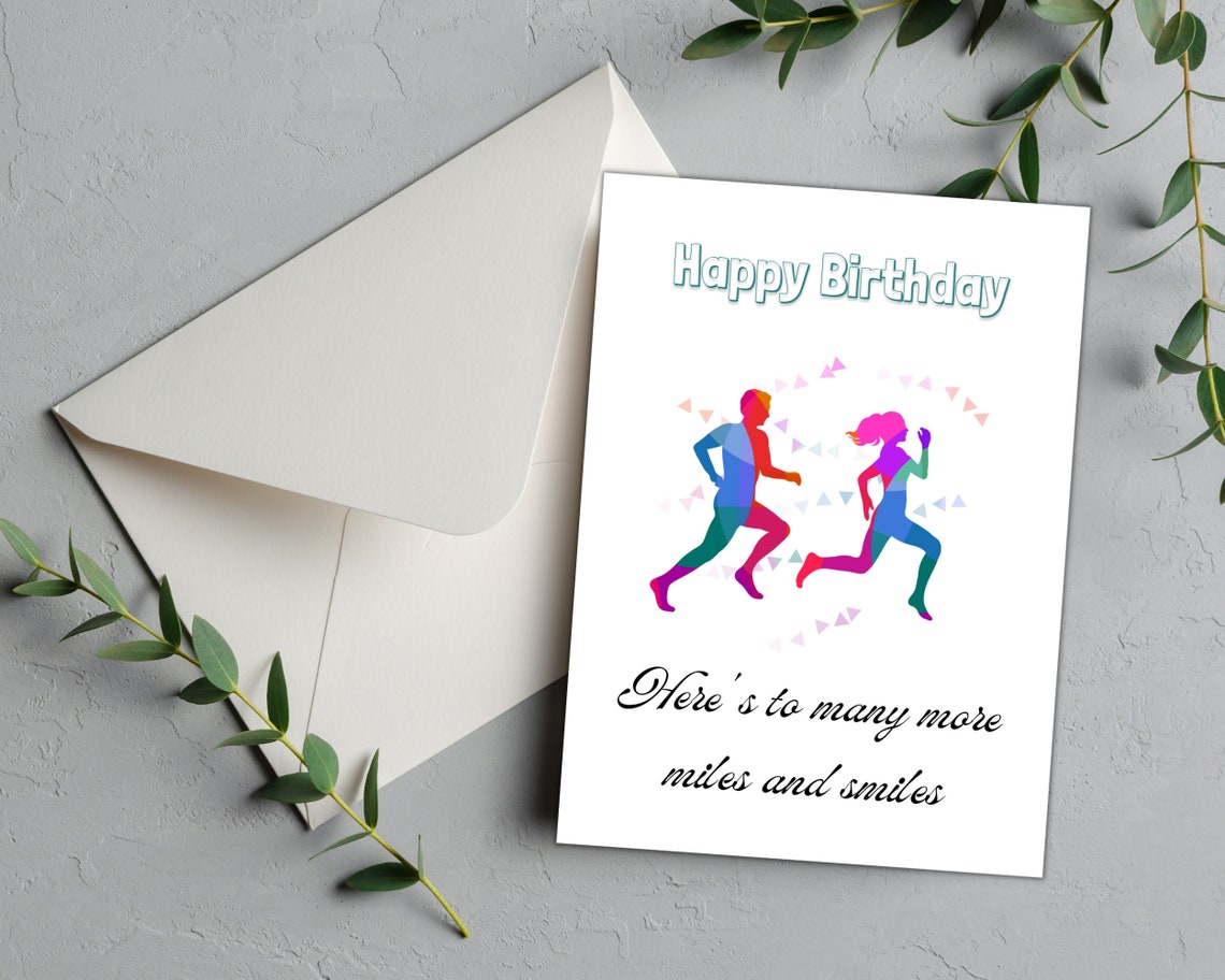 Running Card| Runner Birthday Card| Runner Gifts| Marathon Card ...